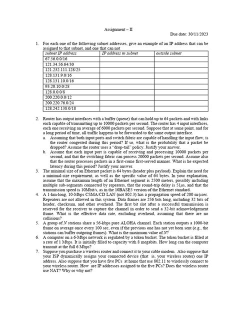 Assignemnt 1 Pdf Router Computing Network Packet