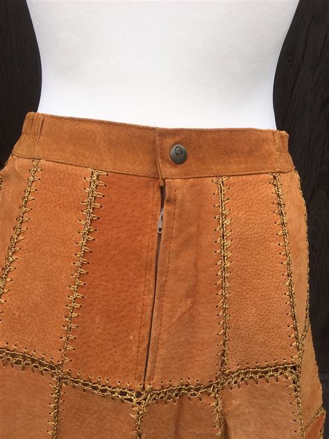 70s Suede Mini Skirt Matching Set Womens Festival Etsy