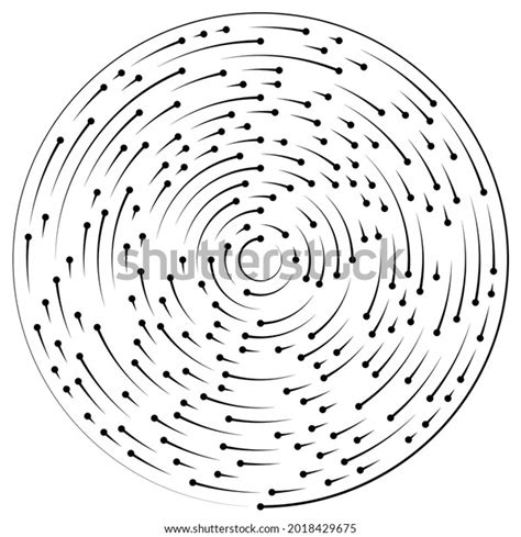 Segmented Circular Concentric Circle Element Nodes Stock Vector