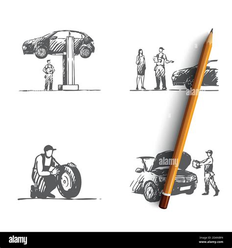 Car Disassembly Stock Vector Images Alamy