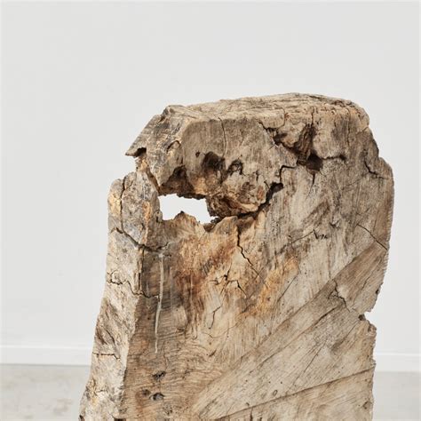 Bleached Oak Carved Chair Béton Brut