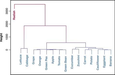 Dendrogram Displaying Hierarchical Clustering For Fruits And