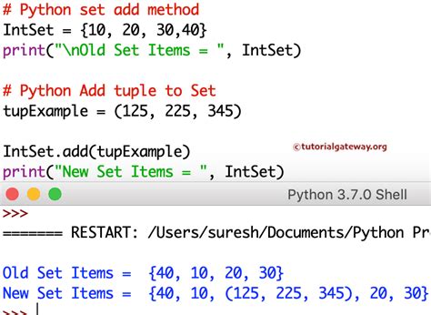Python Set Add