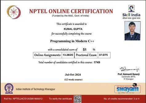 Kunal Gupta On Linkedin Nptel Programmingincpp C Learningneverstops Skilldevelopment…