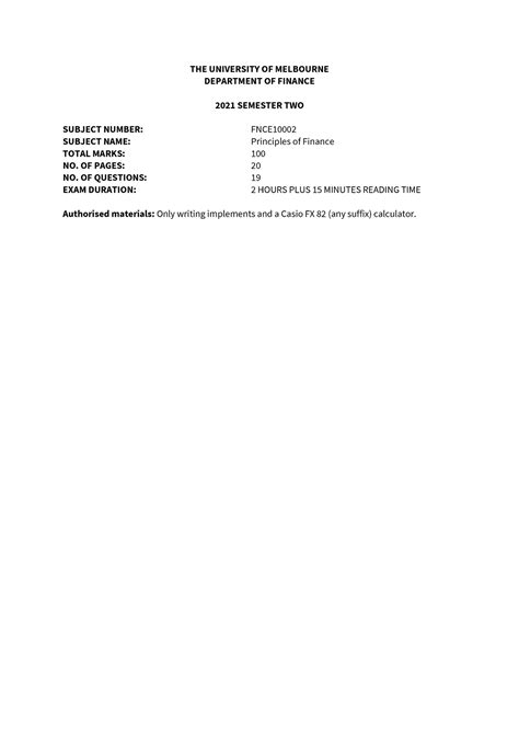 Final Intro Macro Semester 2 2021 Questions The University Of Melbourne Department Of Finance