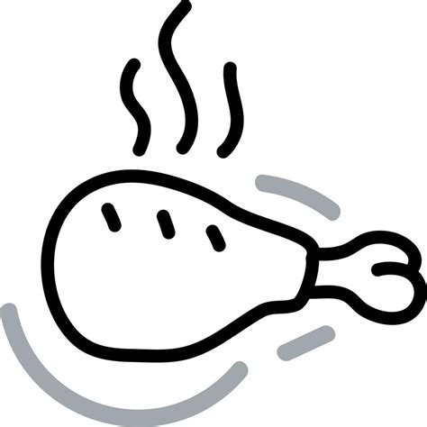 Fried Chicken Drum Illustration Vector On A White Background