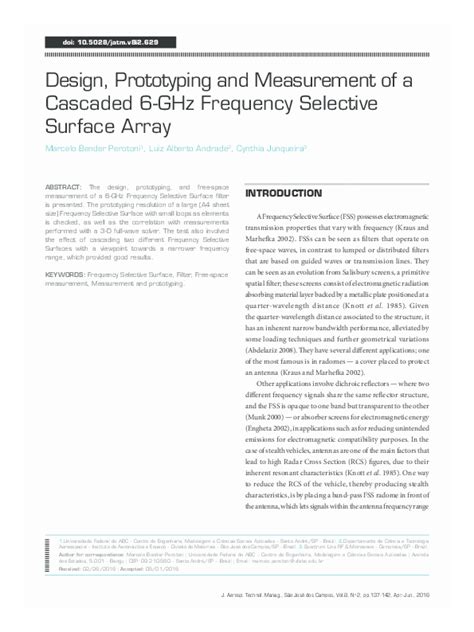 Pdf Design Prototyping And Measurement Of A Cascaded 6 Ghz Frequency
