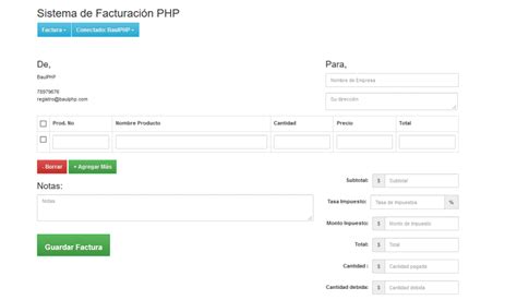 Sistema Factura Con Php Y Mysql Ejemplo Completo Baulphp