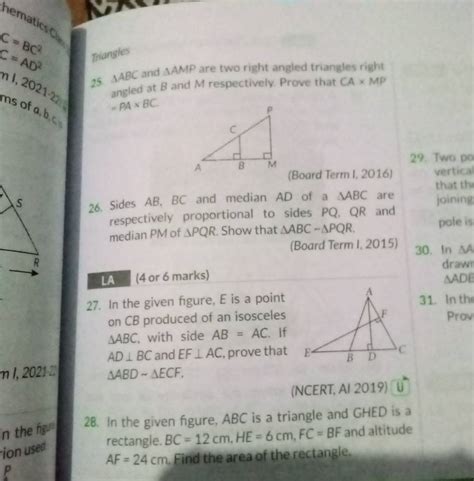 Triangles25 Abc And Amp Are Two Right Angled Triangles Right Angled A