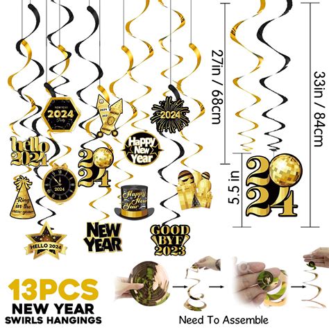 Happy New Year Decorations Swirls New Year Party Decorations Pack Of