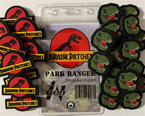 Exceptional Jurassic Patches Ranger Eye Edc Set Unique Jurassic Park