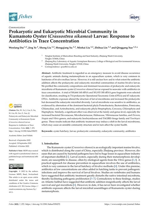 Pdf Prokaryotic And Eukaryotic Microbial Community In Kumamoto Oyster Crassostrea Sikamea