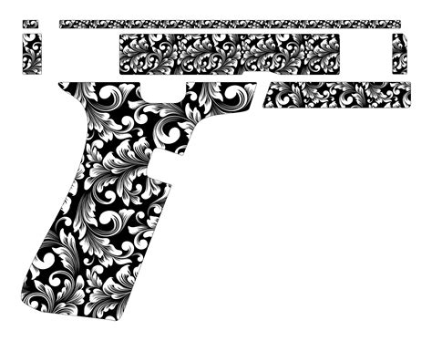 Artstation Glock 43x Gun Scroll Pattern Svg Template Vector File For