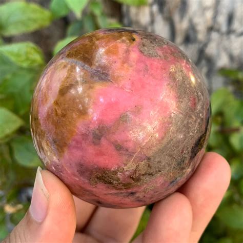 515g Pink Rhodonite Sphere Rhodonite Sphere Pink Rhodonite Ball