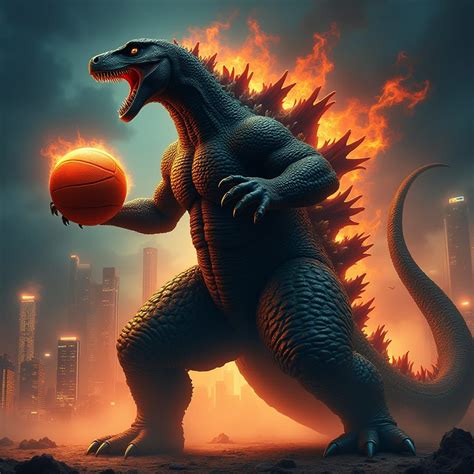 Godzilla In Epic Basketball Battle Ai Art