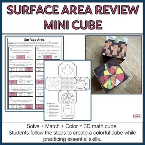 6th Grade Surface Area Activity Surface Area Mini Math Cube Worksheet
