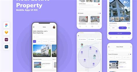real estate and property mobile app ui kit ux and ui kits ft property