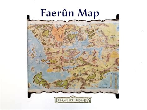 Faerûn Color Scroll Map Dnd Map Of Faerun Forgotten Realms Map Dungeons And Dragons Faerun