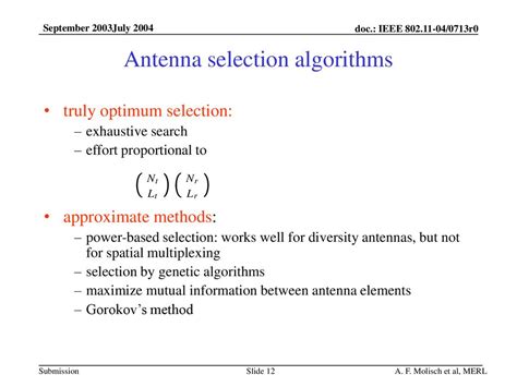 Antenna Selection And Rf Processing For Mimo Systems Ppt Download