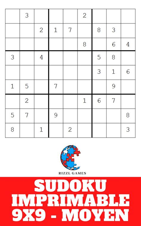Sudoku Moyen 9x9 100 Grilles Avec Solution Collection Rizzl Games Sudoku Word Search
