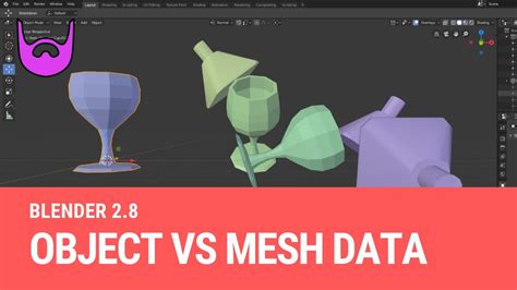 object vs mesh data [blender 2 8] youtube