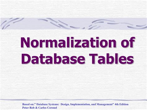 ppt normalization of database tables powerpoint presentation free