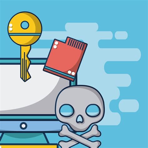 Premium Vector Computer With Processor And Key