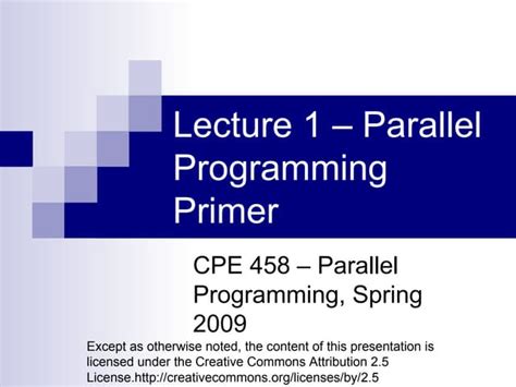 Parallel Programming Primer Ppt