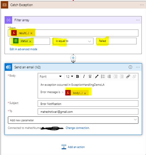 how to get actual error message of scope in logic app exception handling in logic app