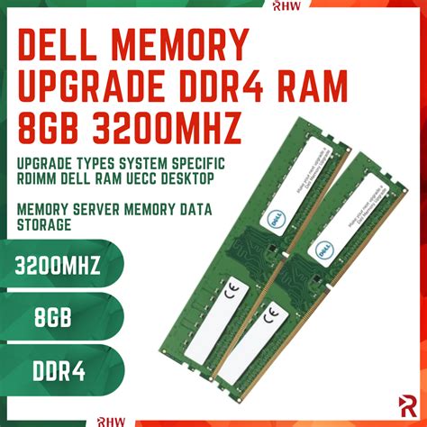 Dell Memory Upgrade DDR4 RAM 8GB 3200MHz Registered Upgrade Types System Specific RDIMM Dell