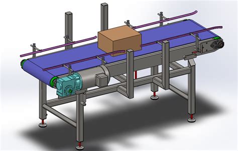 传送带 SOLIDWORKS 模型图纸下载 懒石网
