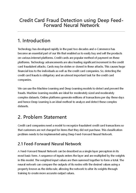 Credit Card Fraud Detection Using Deep Feed Forward Neural Network