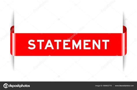 Red Color Inserted Label Banner Word Statement White Background Stock Vector By ©thaneehgmail