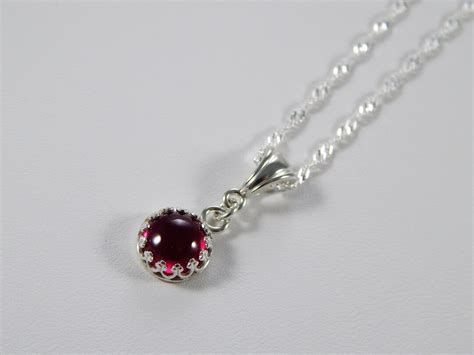 Lab Created Ruby Necklace Ruby Necklace Petite Ruby Etsy
