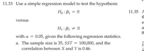Solved 1133 Use A Simple Regression Model To Test The