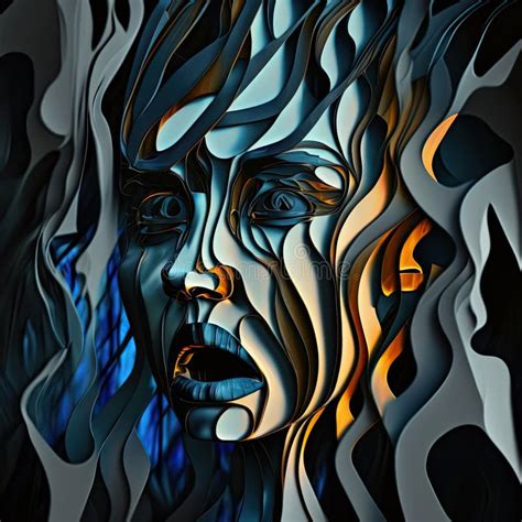 Depression And Anxiety Heavy Burden Abstract Art Generative Ai Stock