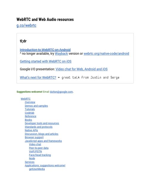 Webrtc And Web Audio Resources Pdf Computer Engineering Computer