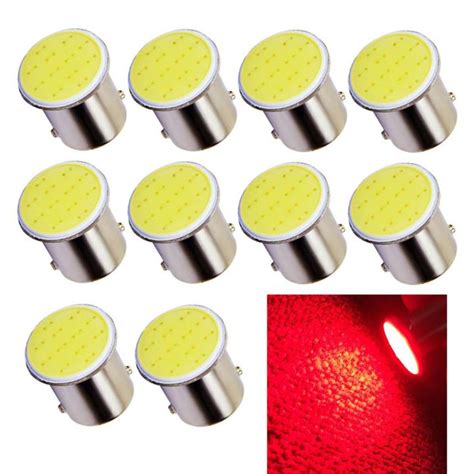 Kebidu 10pcs 1156 Ba15s Led Cob 12 Chips Bulbs P21w 12v Car Reverse