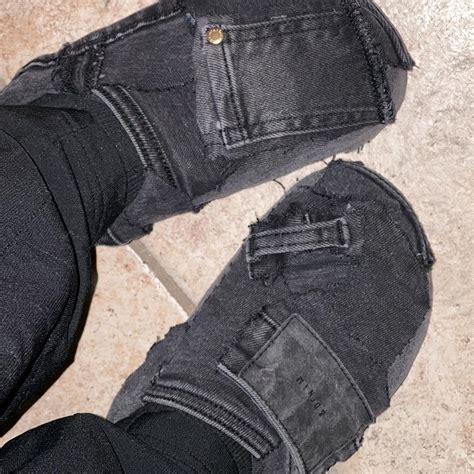 Denim Croc Slides Size 7 Womans Depop