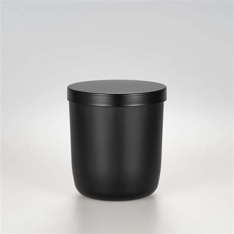 10oz Cambridge Style Matt Black Glass Candle Jar With Lid