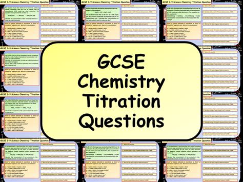 Free Ks4 Gcse Chemistry Science Titration Calculation Questions Teaching Resources