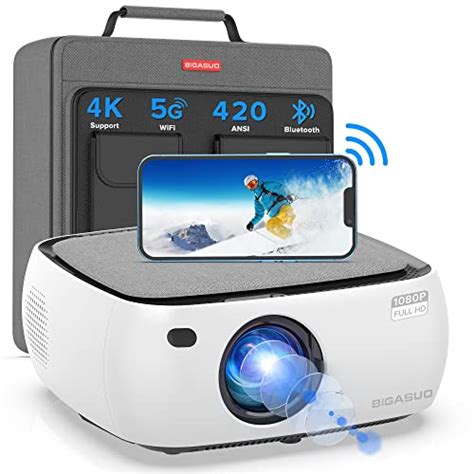 Native 1080p Bluetooth Projector Bigasuo 230 Outdoor Movie Projector With Screen