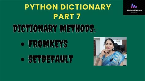 38 Python Dictionary Part 7 Methods Youtube