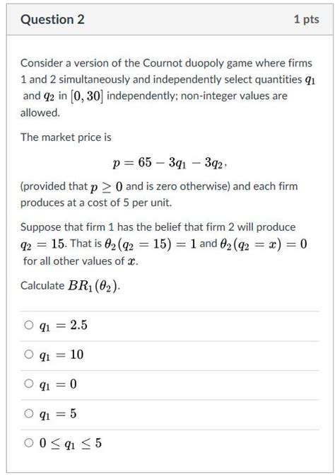 Solved Game Theory Question Chegg Com