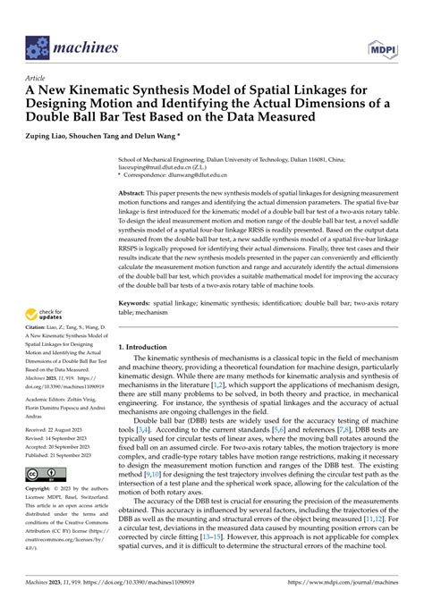 pdf a new kinematic synthesis model of spatial linkages for designing