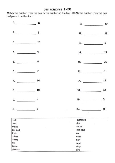 French Numbers Les Nombres Worksheets Made By Teachers Worksheets
