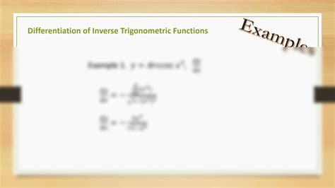 SOLUTION Differentiation Of Inverse Trigonometric Functions Studypool