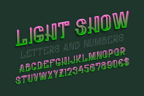 빛은 숫자와 통화 기호와 문자를 보여줍니다 도시 3d 글꼴입니다 고립 된 영어 알파벳 0명에 대한 스톡 벡터 아트 및 기타 이미지 0명 3차원 형태 개체 그룹