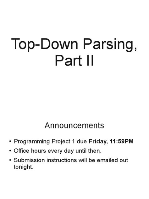 Pdf Top Down Parsing Example Dokumentips