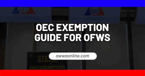 How To Get Oec Exemption Bm Online For Ofws Owwa Online
